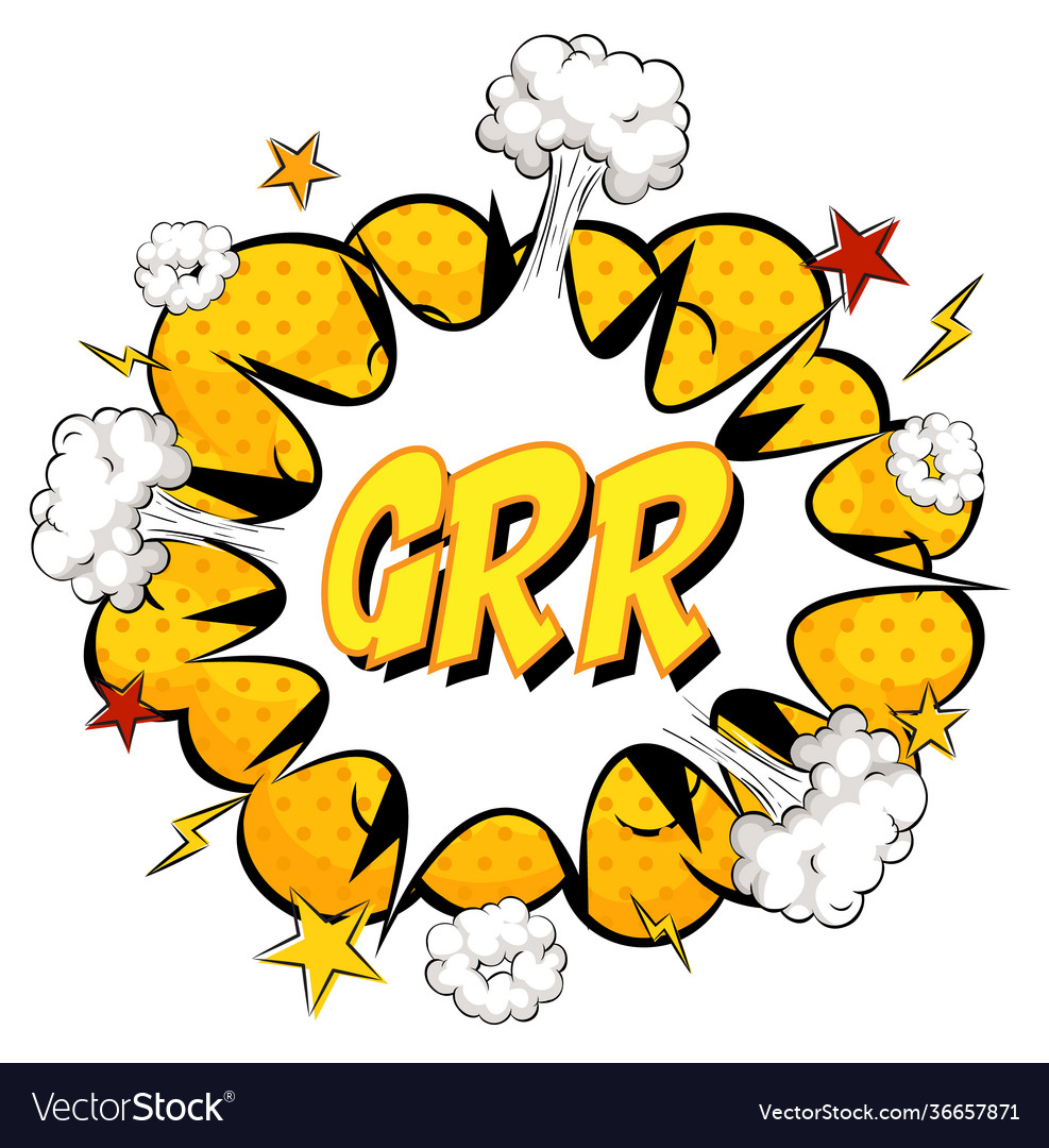 Grr text on comic cloud explosion isolated Vector Image