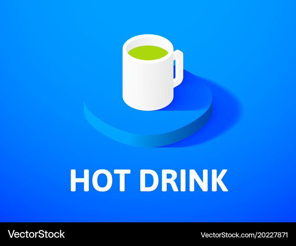 Hot drink isometric icon isolated on color Vector Image