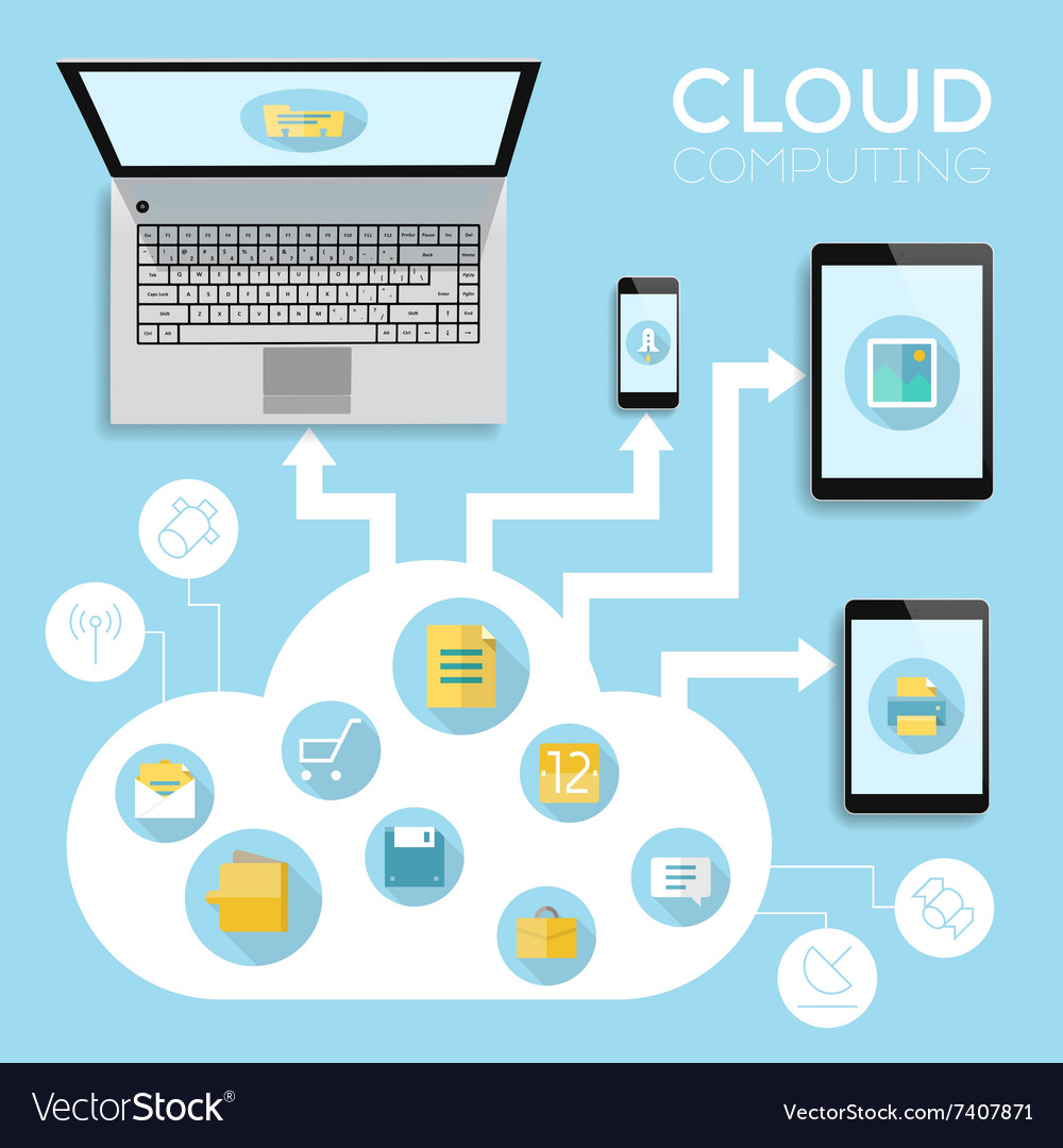 Infographics device cloud Royalty Free Vector Image