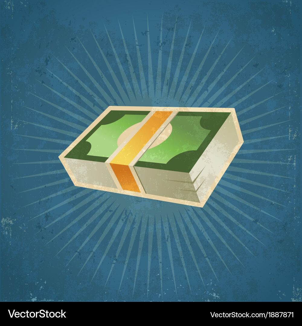 Retro Stack Dollar Bills Royalty Free Vector Image