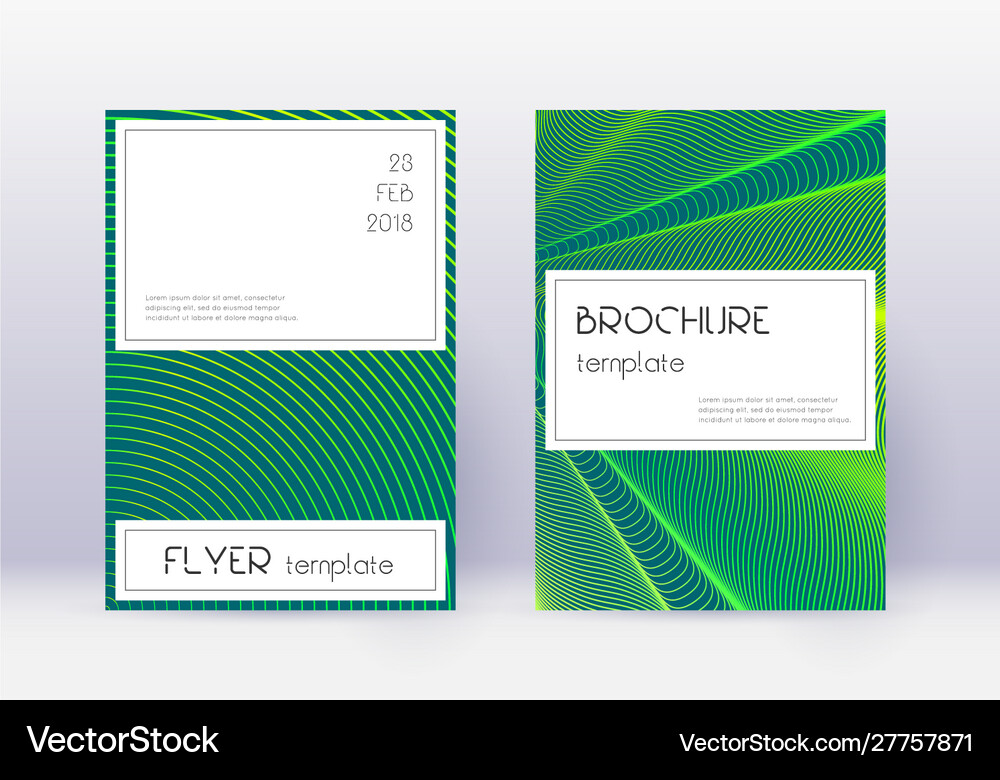 Stylish cover design template set green abstract Vector Image