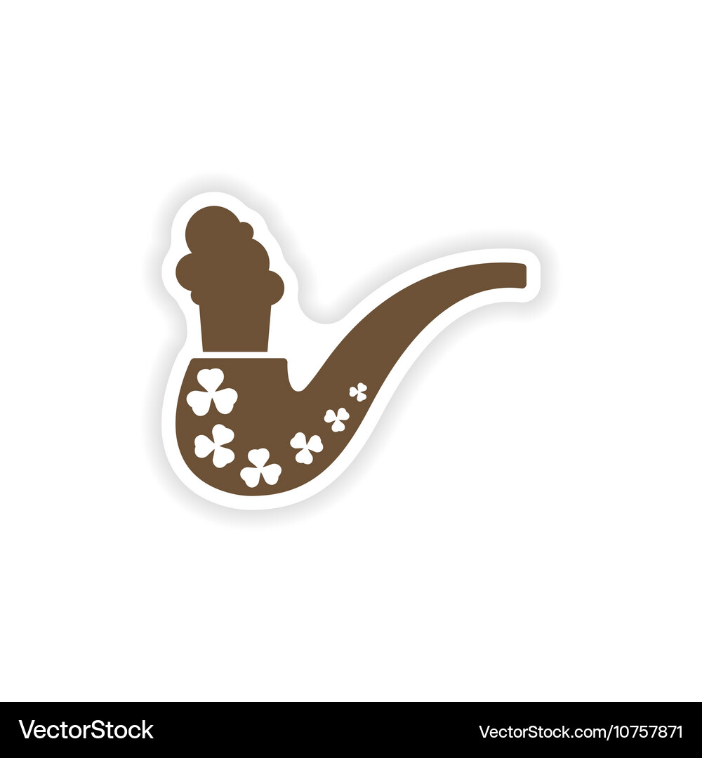Stylish paper sticker on white background smoking Vector Image