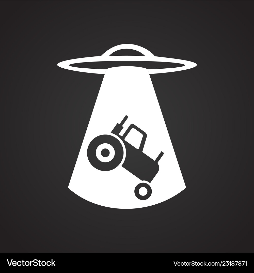 Ufo alien icon on black background for graphic Vector Image