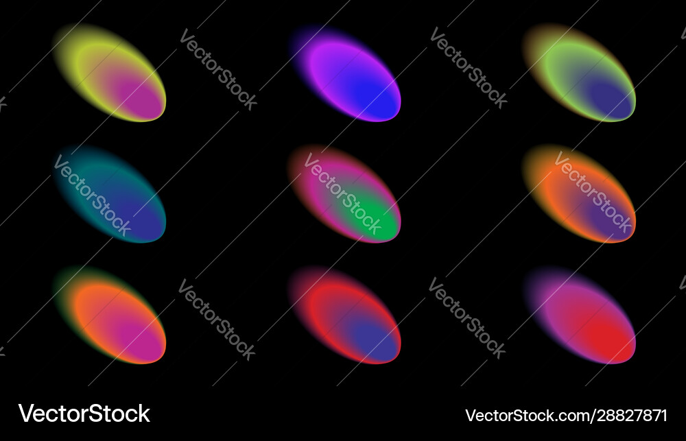 Vivid color gradient shapes blurred vibrant set Vector Image