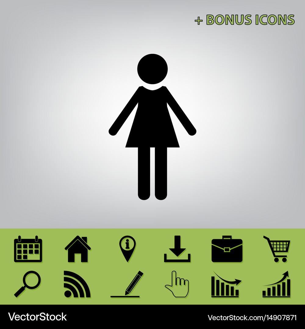 Woman sign black icon Royalty Free Vector Image