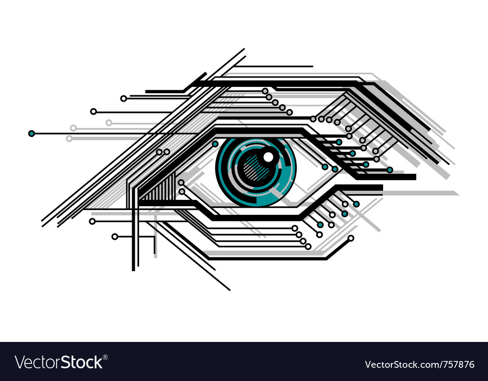 Abstract conceptual tech stylized eye Royalty Free Vector Abstract conceptual tech stylized eye Royalty Free Vector