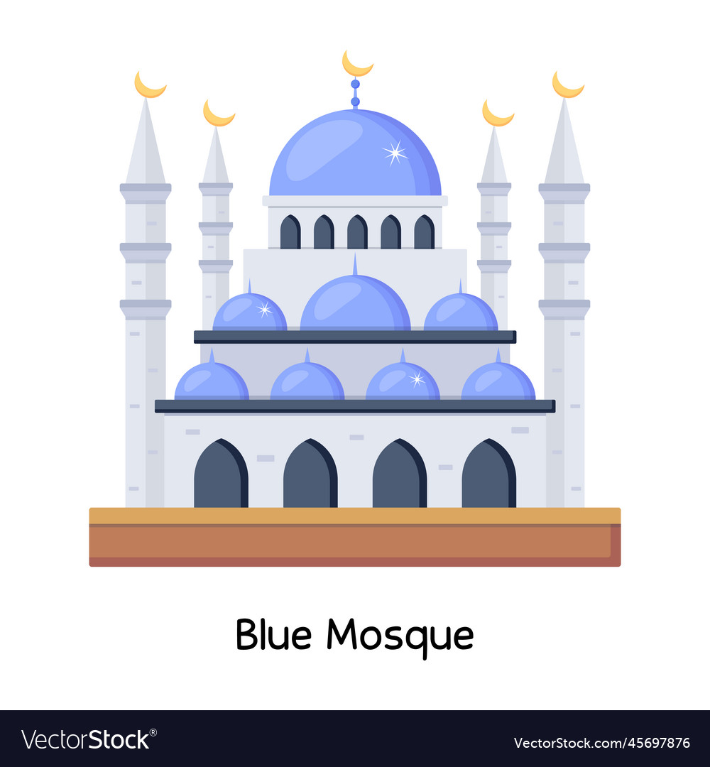 Blue mosque Royalty Free Vector Image - VectorStock