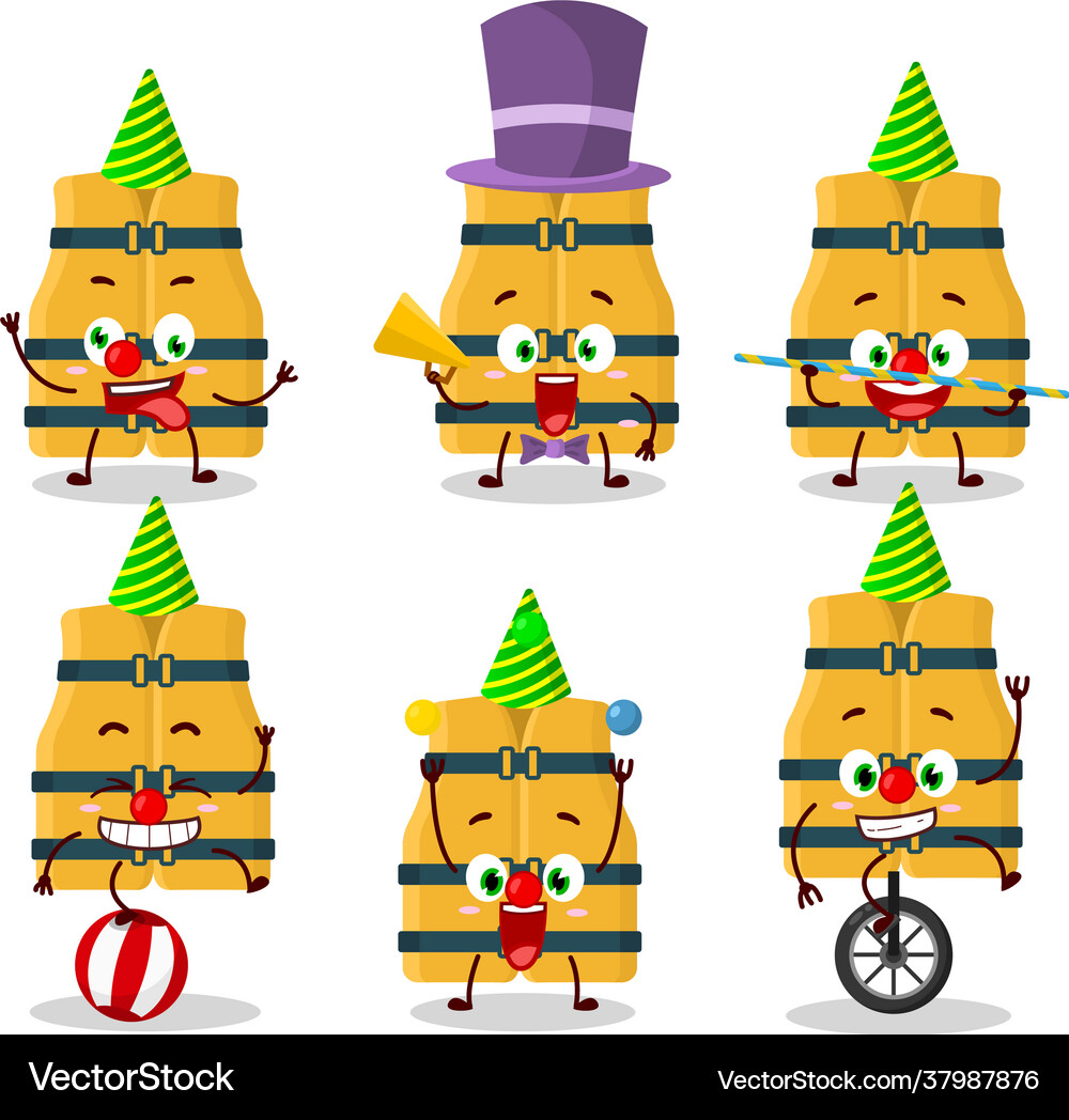Cartoon character life vest with various Vector Image