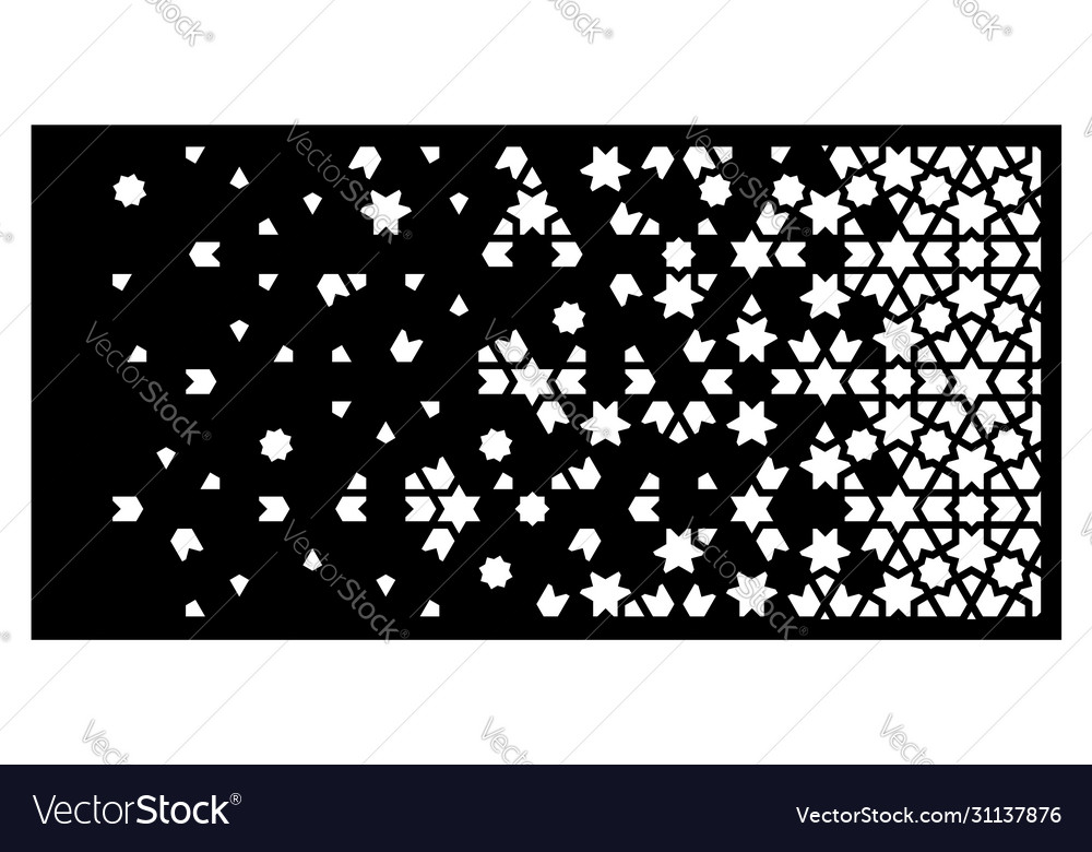 Cnc islamic laser pattern decorative panel Vector Image
