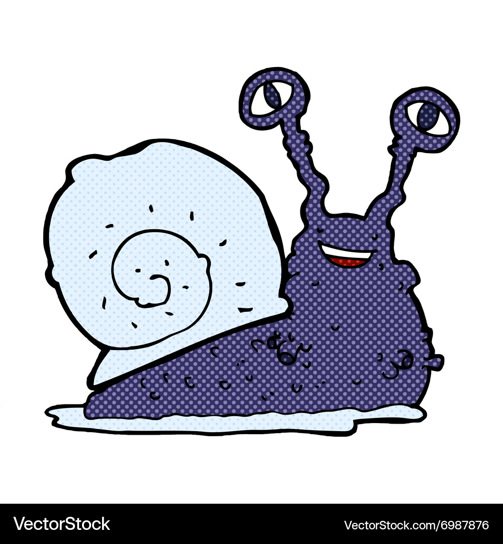Comic cartoon snail Royalty Free Vector Image - VectorStock