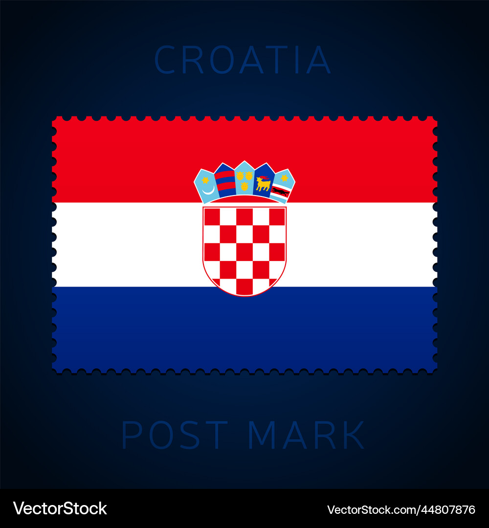 Croatia postage mark national flag stamp Vector Image