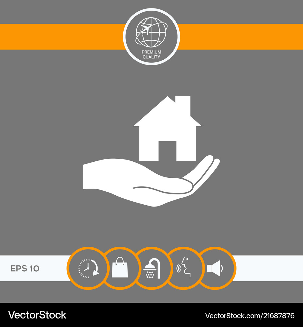 Hand holding home Royalty Free Vector Image - VectorStock