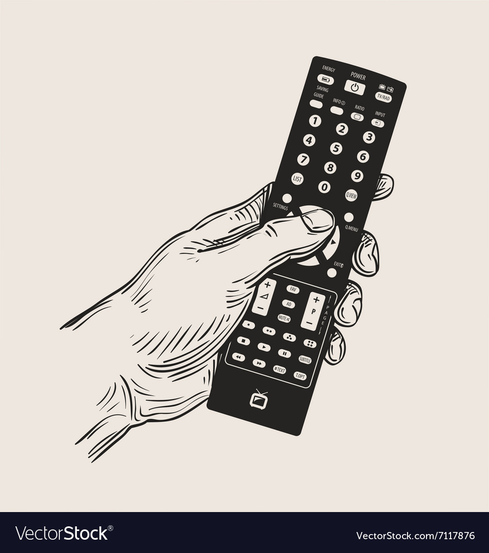 Hand remote control Royalty Free Vector Image - VectorStock