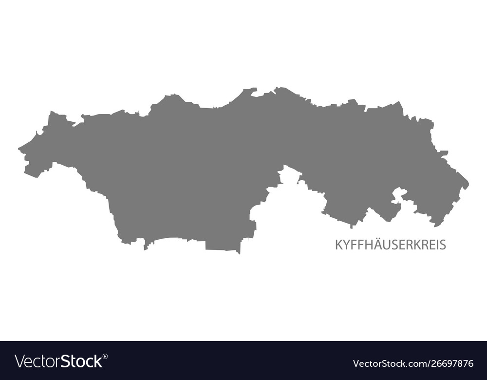 Kyffhaeuserkreis grey county map thuringia Vector Image