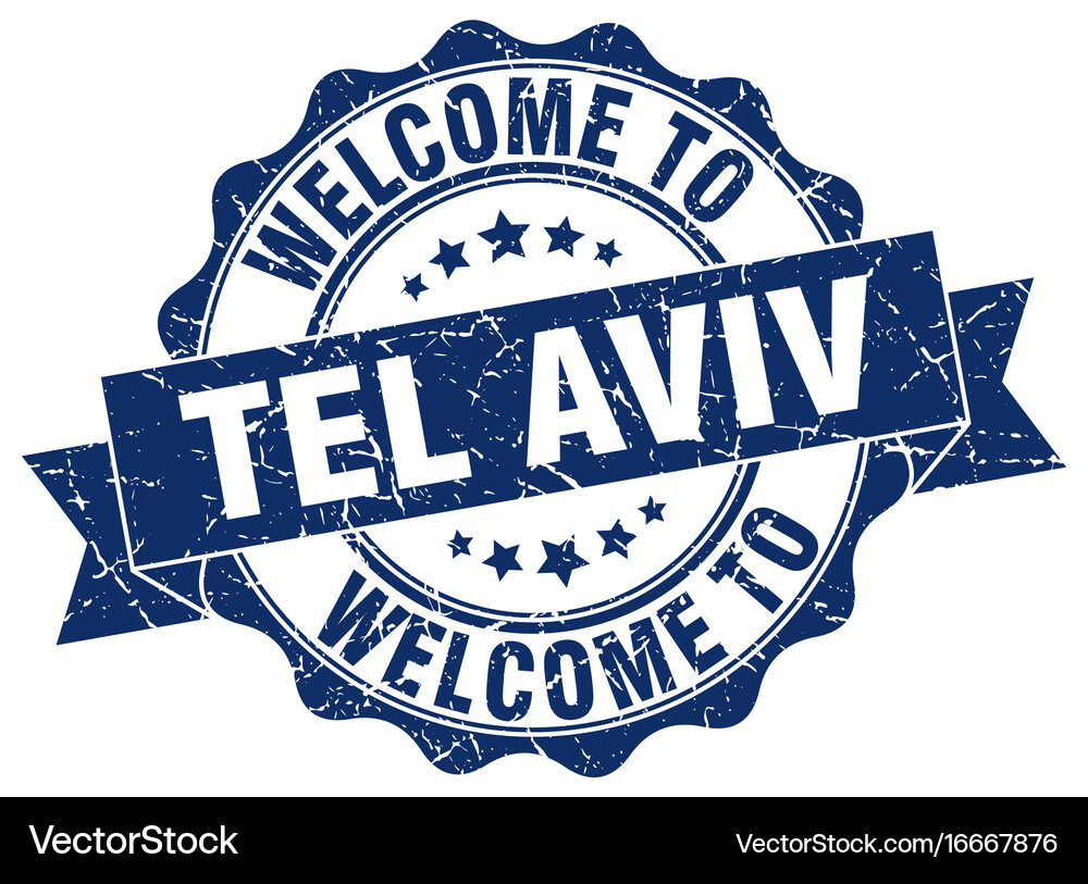 Tel aviv round ribbon seal Royalty Free Vector Image