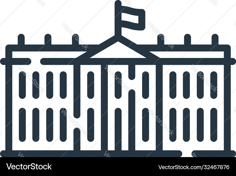 White house icon editable stroke Royalty Free Vector Image
