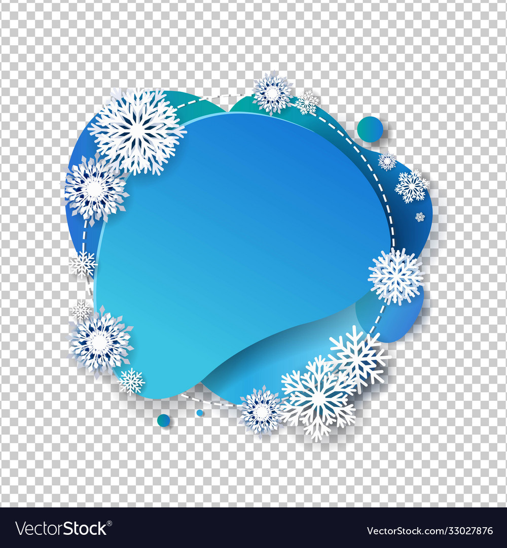 Winter blue speech bubble isolated transparent Vector Image