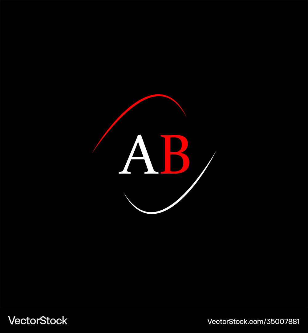 A b letter logo creative design on black color Vector Image