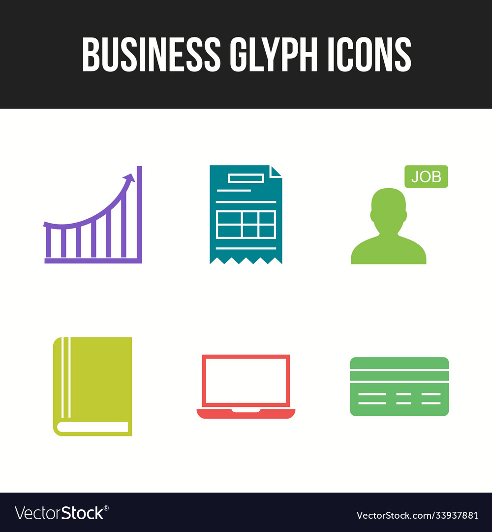 Beautiful 6 icons pack business Royalty Free Vector Image