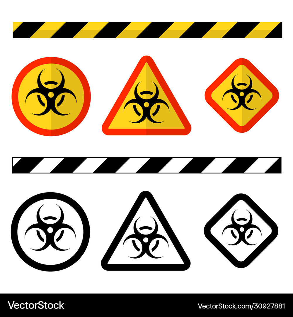 Biohazard or biological threat alert icon warning Vector Image