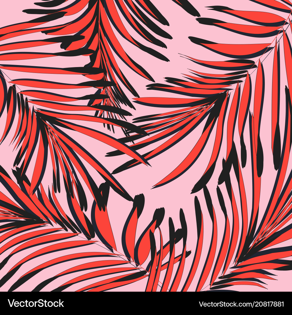 Botanical summer pattern in pink red colors Vector Image