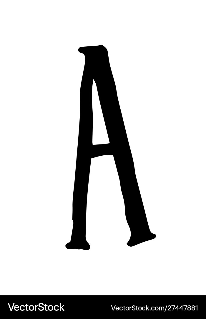 Bumpy elongated font capital letter uneven Vector Image