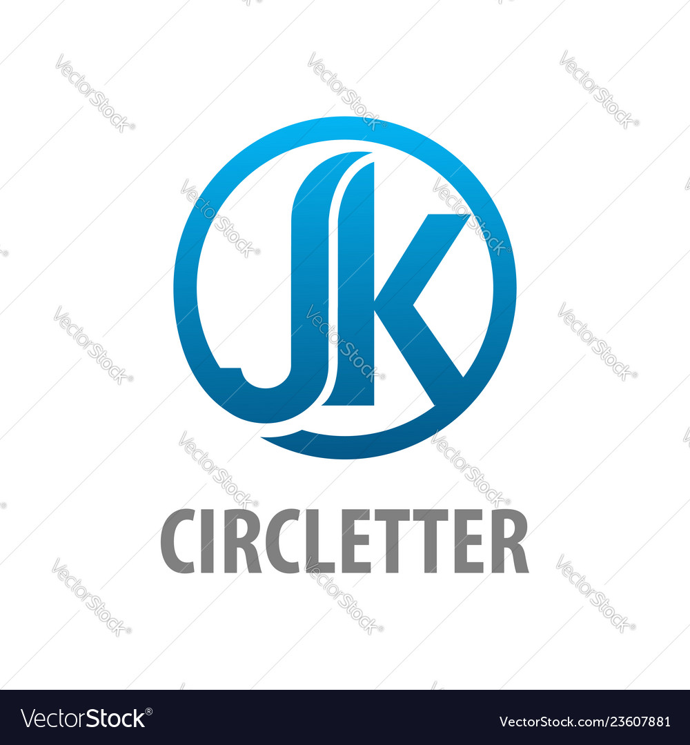 Circle initial letter jk logo concept design Vector Image