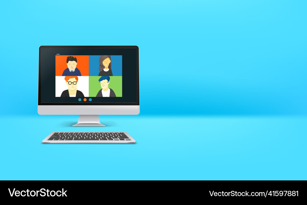 Conference call with business team horizontal Vector Image