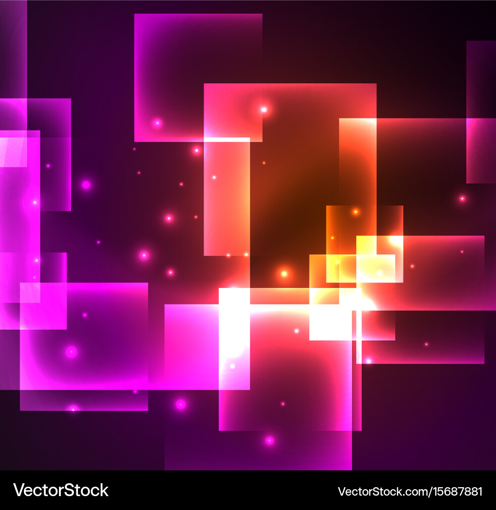 Dark background design with squares and shiny Vector Image