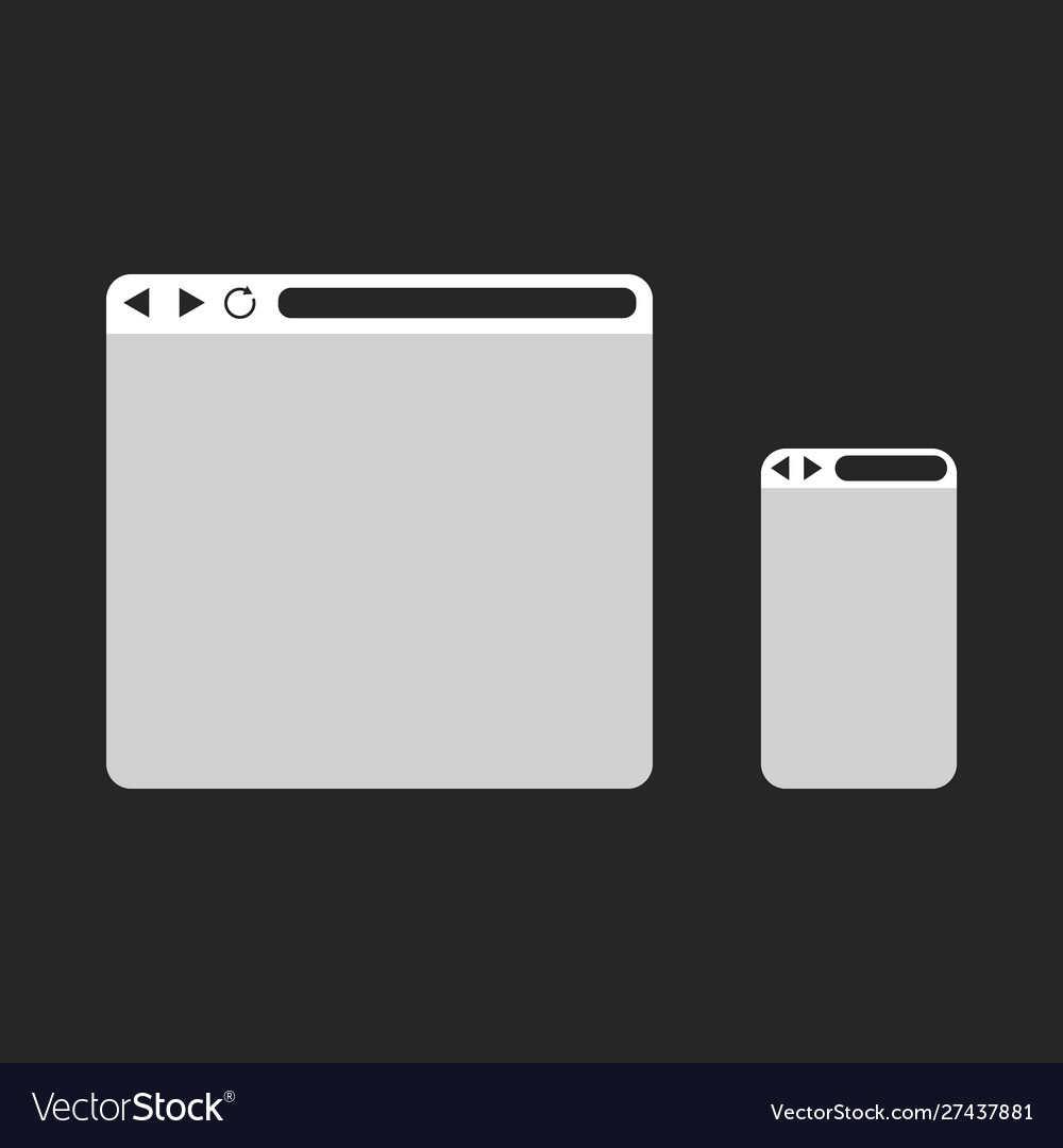 Flat blank browser windows Royalty Free Vector Image