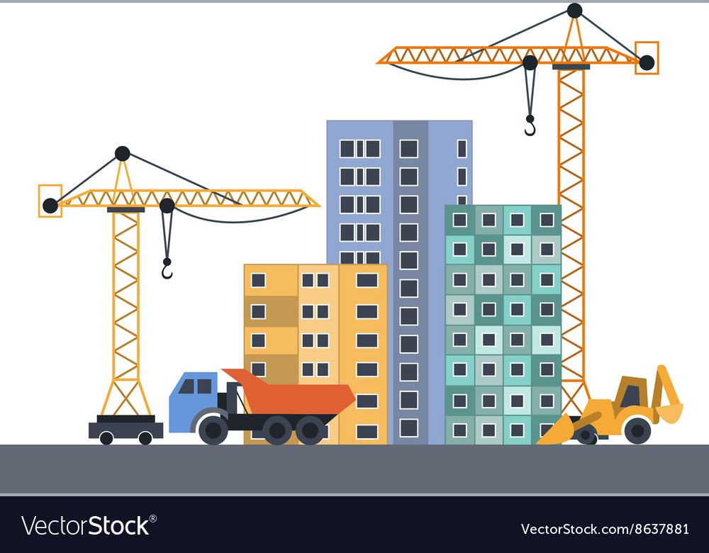 Flat construction Royalty Free Vector Image - VectorStock