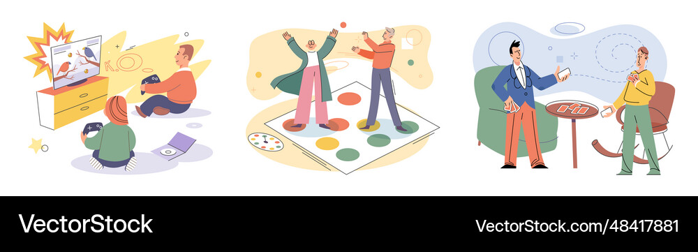 Game together board games ignite sense Royalty Free Vector