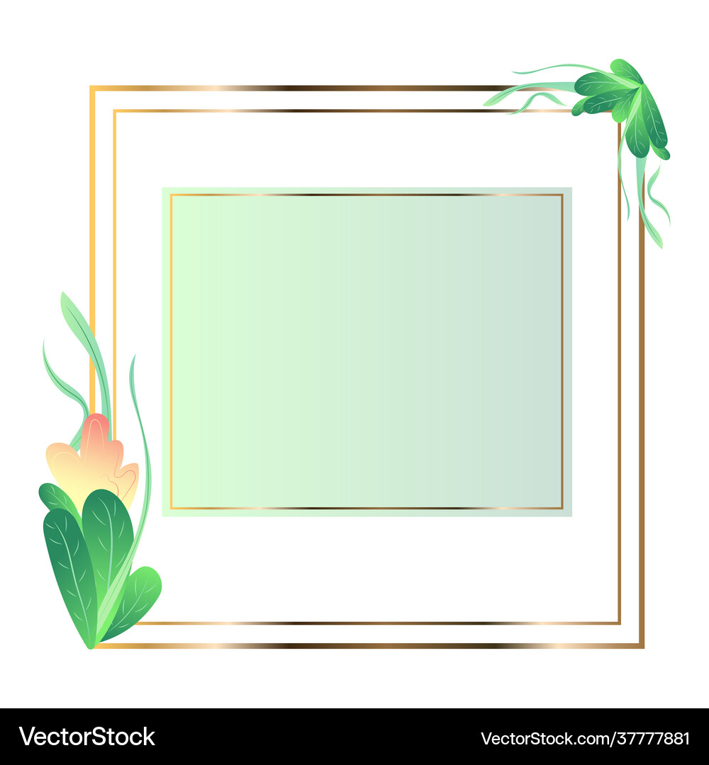 Gold frame wedding invitation card templates Vector Image
