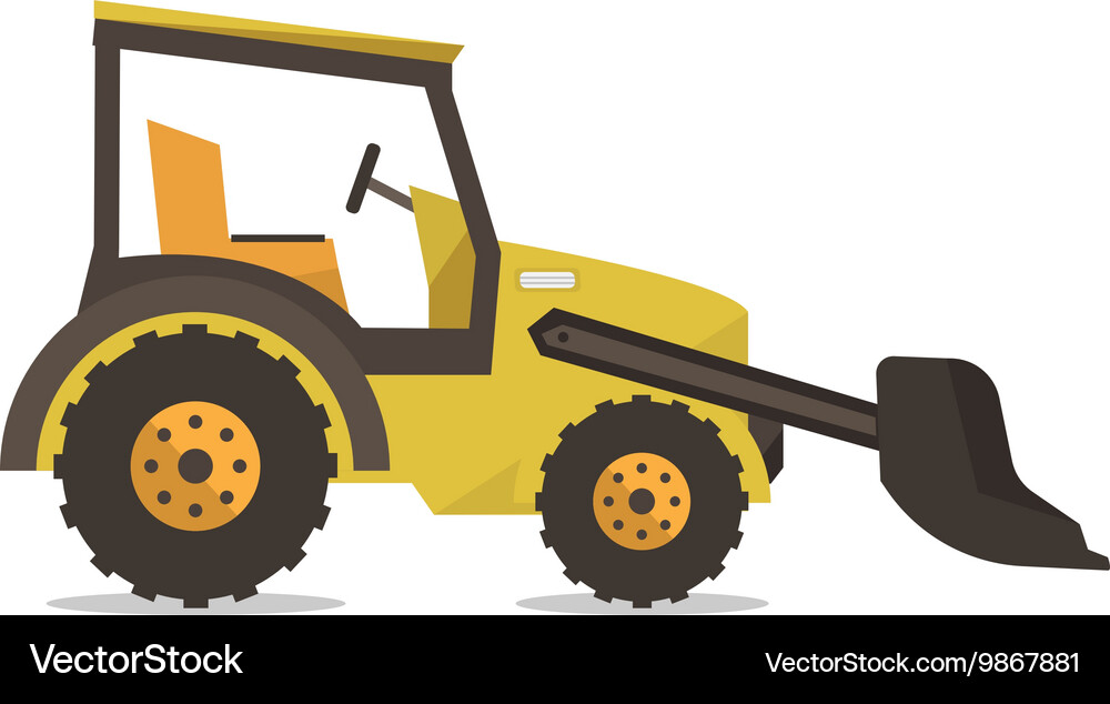 Large yellow bulldozer Royalty Free Vector Image