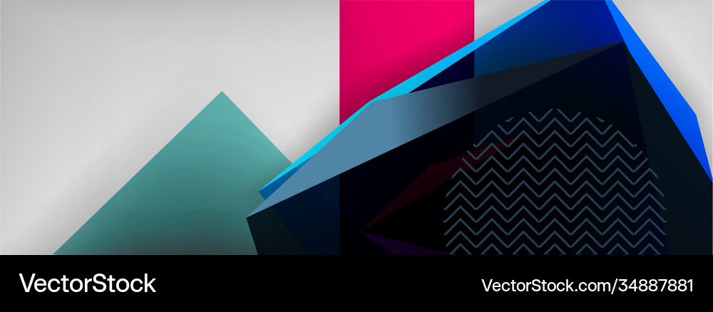 Low poly 3d geometric shapes minimal abstract Vector Image