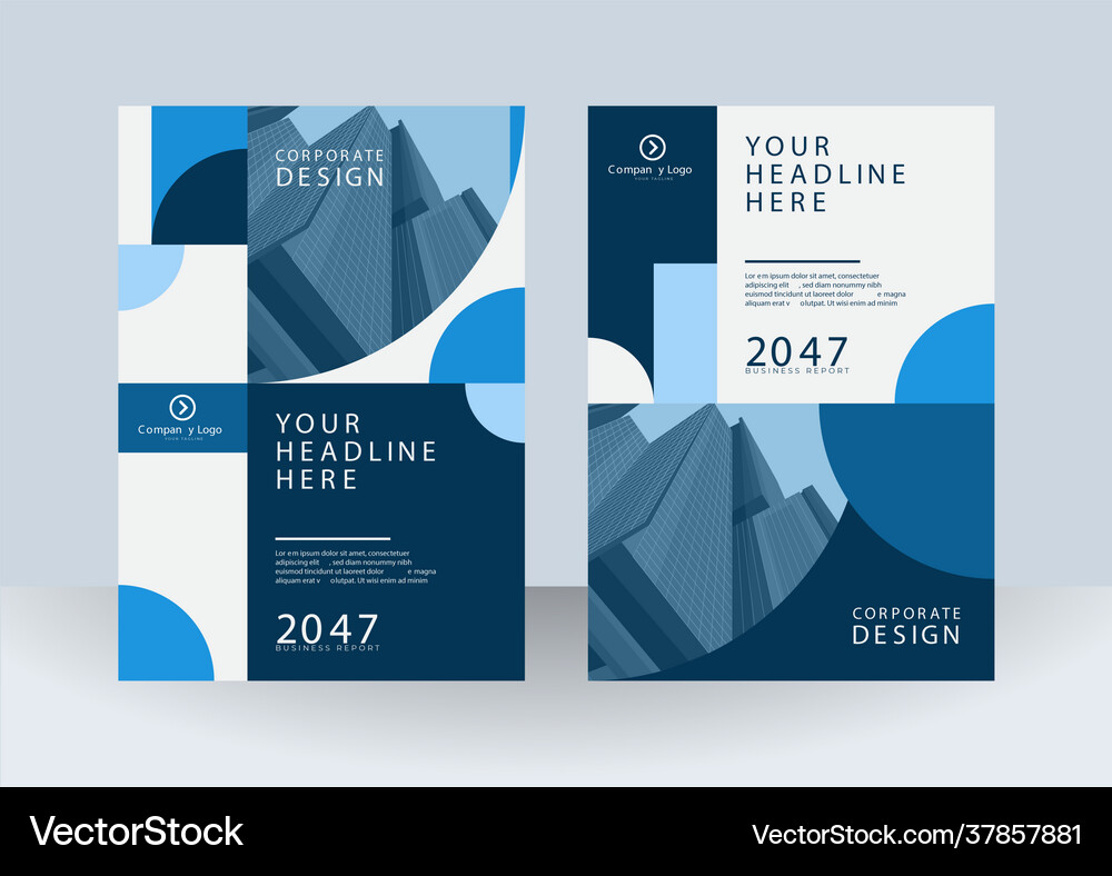 Modern blue cover design template graphic design Vector Image
