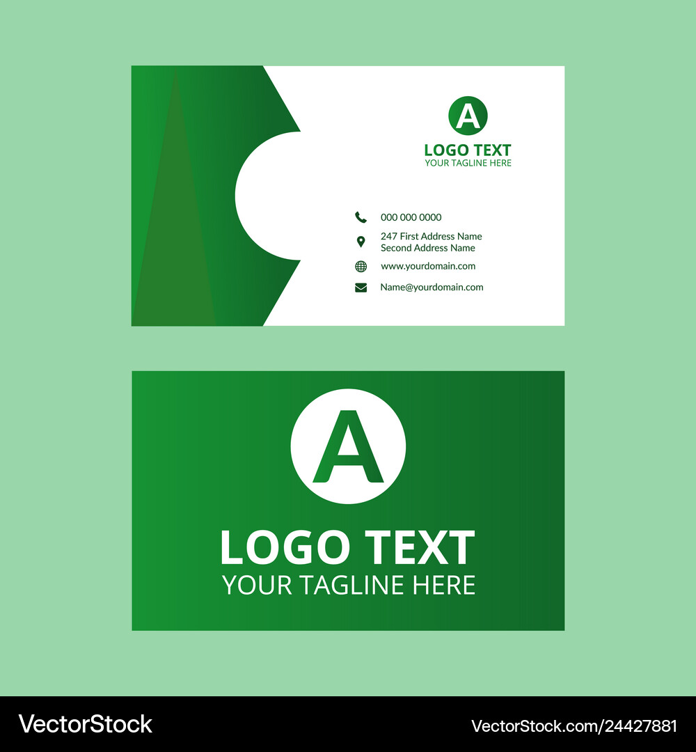 Modern Green Business Card Template Royalty Free Vector