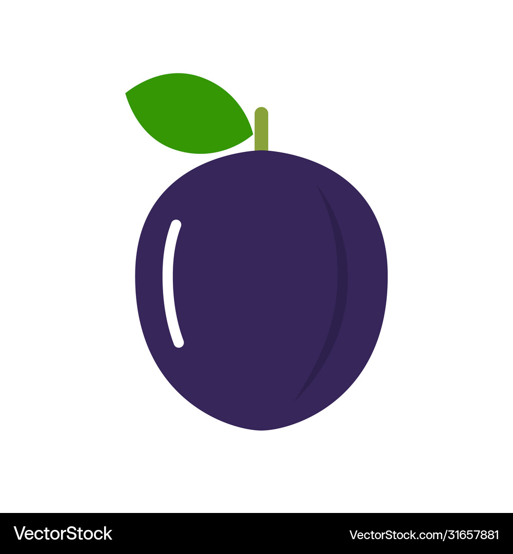 Plum icon isolated on white background Royalty Free Vector