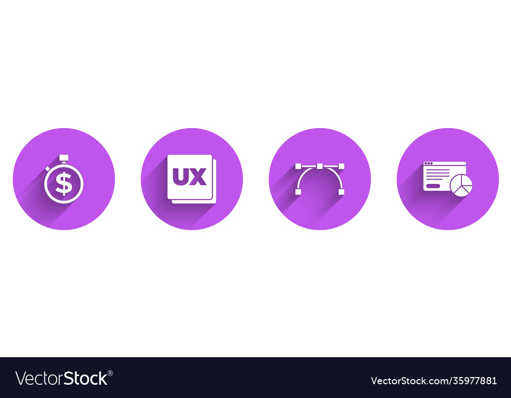 Set time is money ui or ux design bezier curve Vector Image