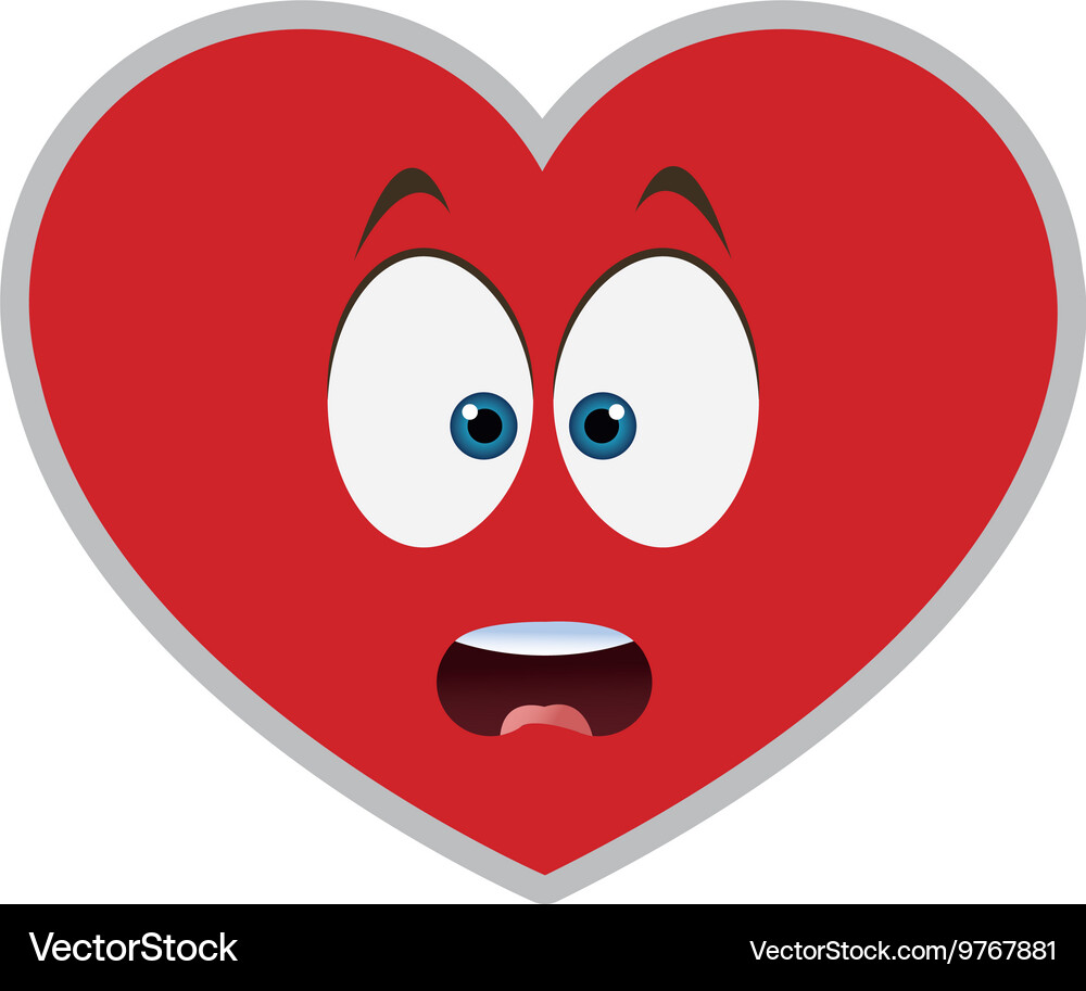 Surprised heart cartoon icon Royalty Free Vector Image