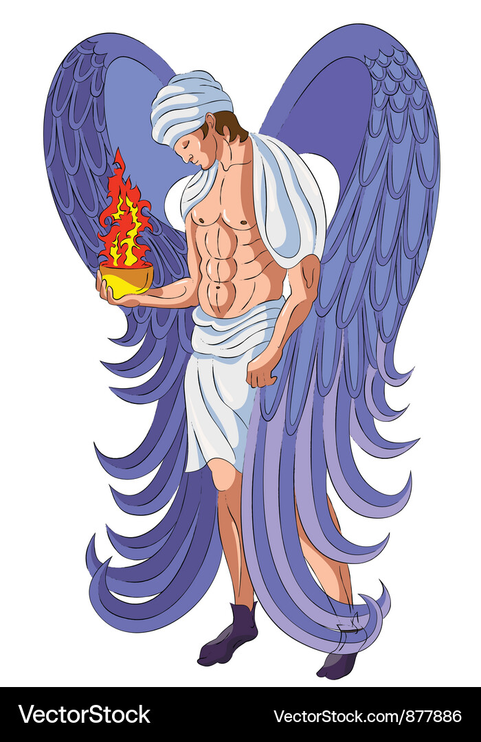 Angel Holding Fire Censer - Divine Judgement Vector Image