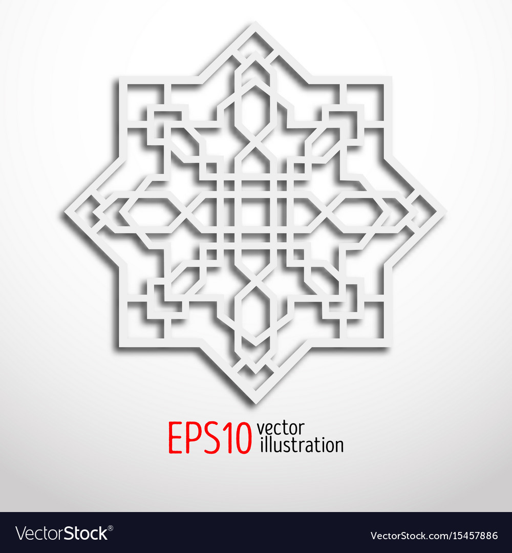 Arabesque design in 3d eastern pattern sacral Vector Image