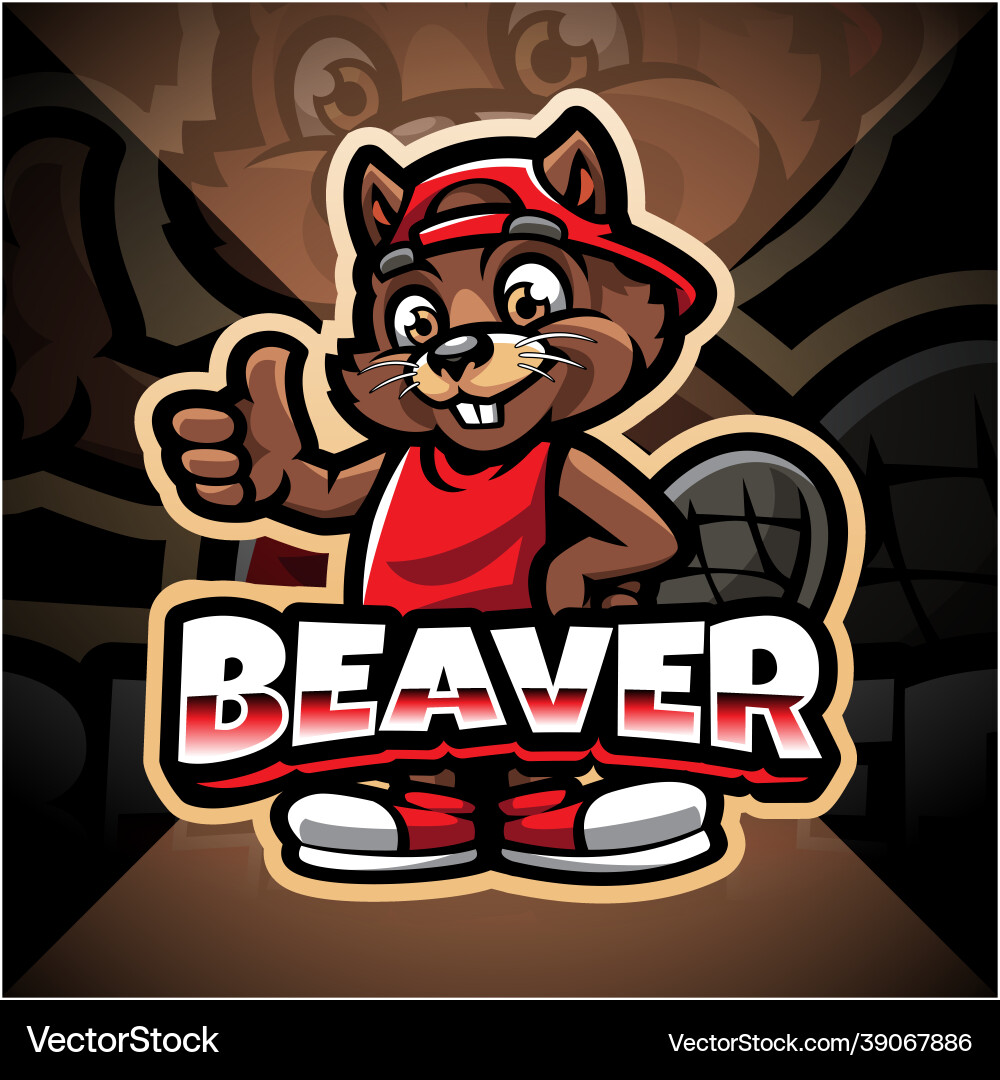 Beaver esport mascot logo design Royalty Free Vector Image