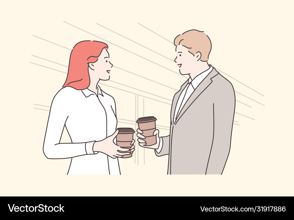 Business break communication friendship Royalty Free Vector