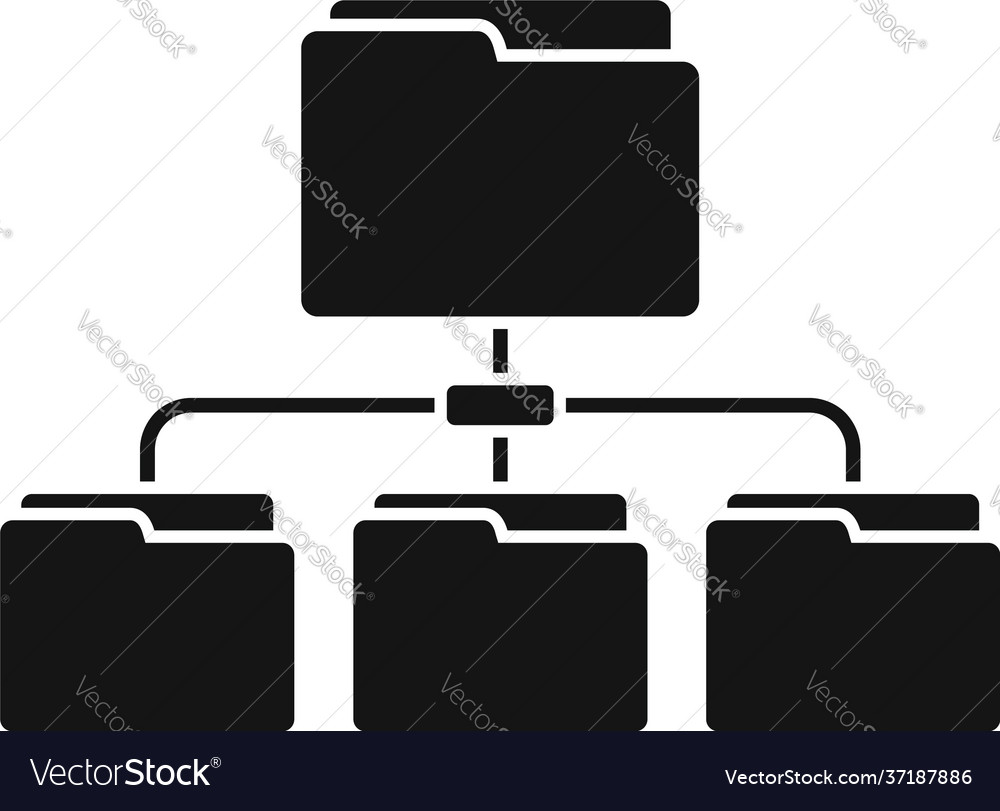 Folder network icon simple style Royalty Free Vector Image