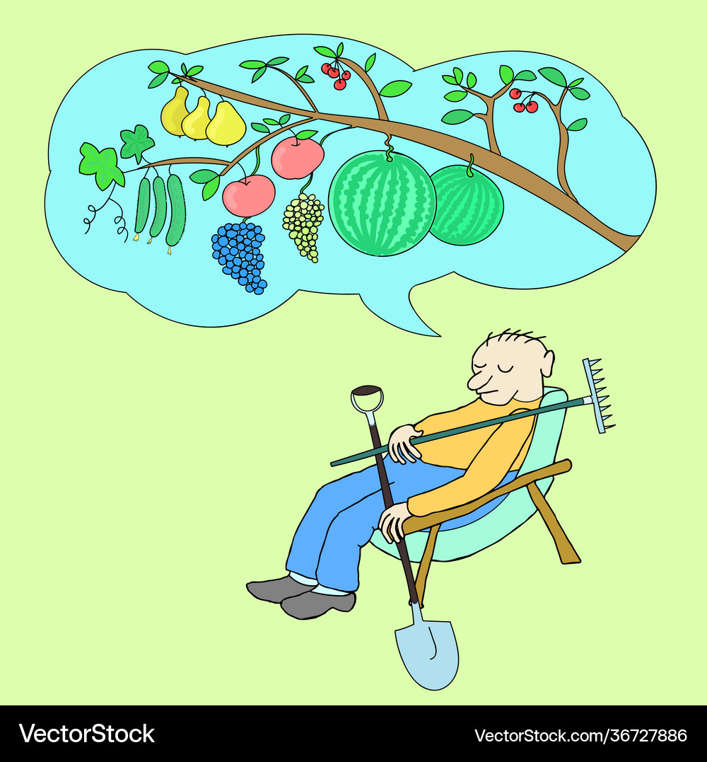 Man has dozed off and is dreaming dream Royalty Free Vector