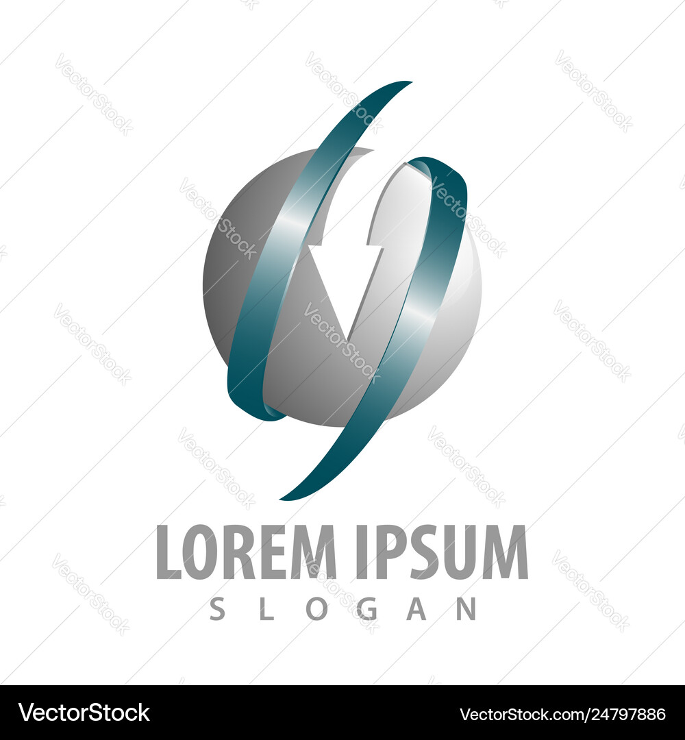 Rotate arrow in sphere concept design symbol Vector Image