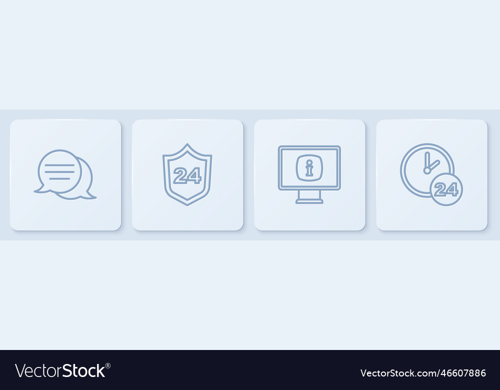 Set line speech bubble chat monitor Royalty Free Vector Set line speech bubble chat monitor Royalty Free Vector