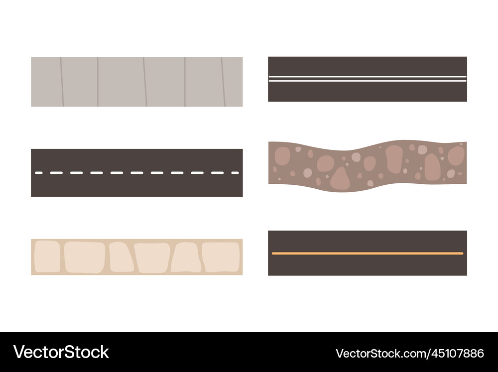Shaped road as wide way surface for vehicle Vector Image