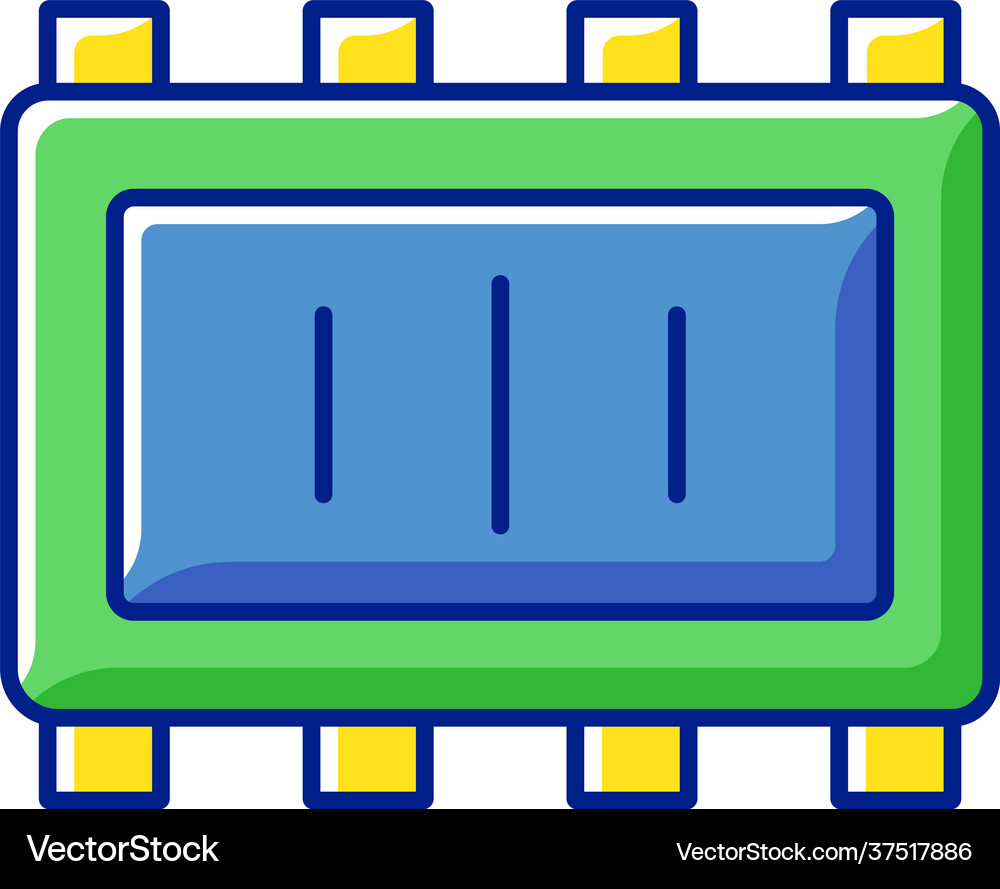 Smart microchip parts rgb color icon Royalty Free Vector